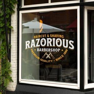 Custom Barbershop Window Decal – Personalized Premium Quality Vinyl ...