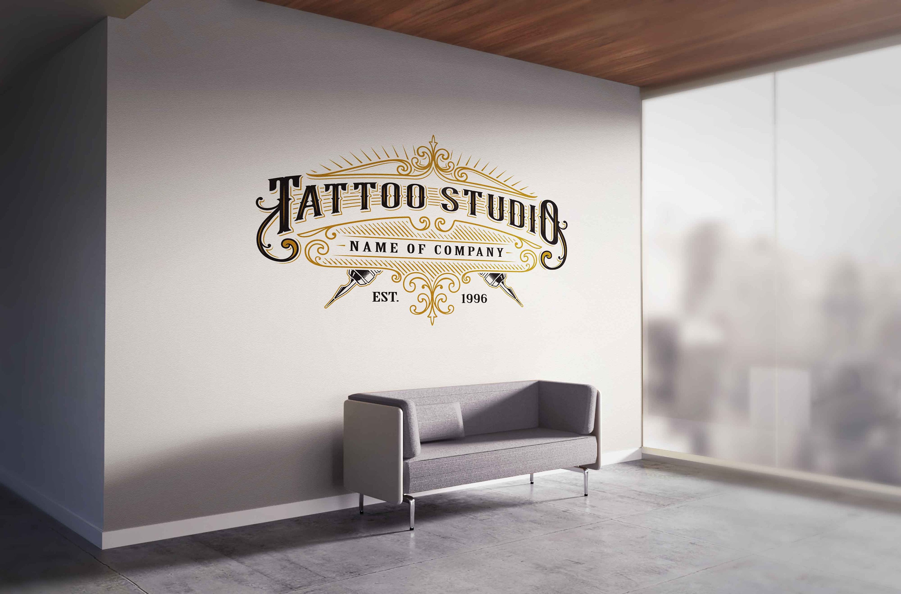 Personalized Tattoo Logo, Tattoo Studio Storefront Decal, Window ...