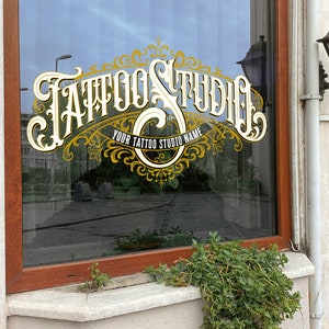 Personalized Tattoo Logo, Tattoo Shop Custom Decal, Tattoo Studio ...