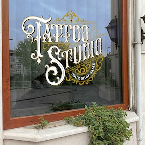 Tattoo Shop Custom Decal, Tattoo Studio Storefront Decal, Window ...