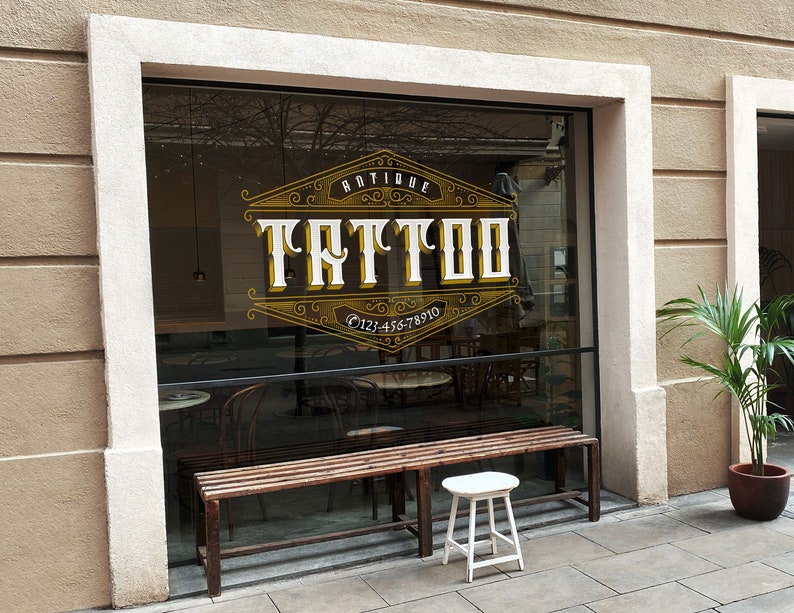Tattoo Studio Storefront Decal Tattoo Shop Custom Decal - Etsy