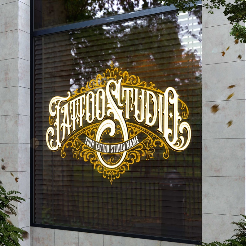 Personalized Tattoo Logo, Tattoo Shop Custom Decal, Tattoo Studio ...