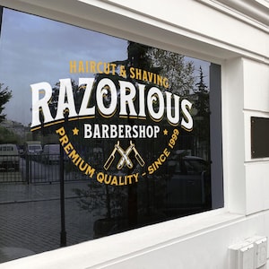 Custom Barbershop Window Decal – Personalized Premium Quality Vinyl ...