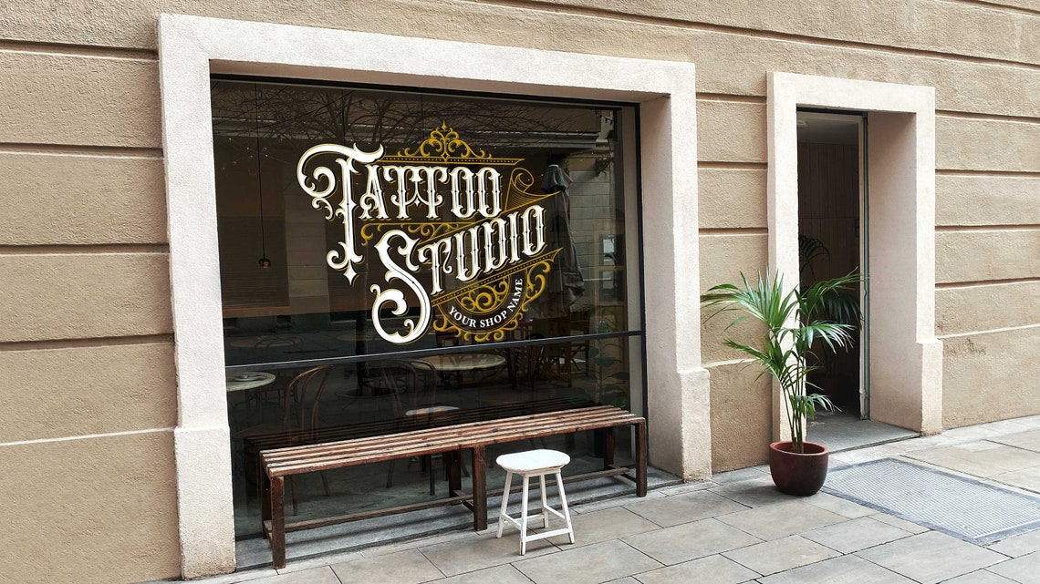 Tattoo Shop Custom Decal Tattoo Studio Storefront Decal - Etsy