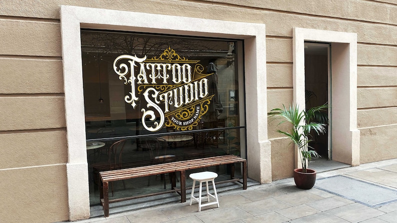 Tattoo Shop Custom Decal, Tattoo Studio Storefront Decal, Window ...