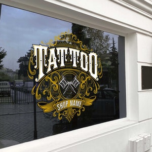 Tattoo Studio Storefront Decal, Tattoo Shop Custom Decal, Window ...