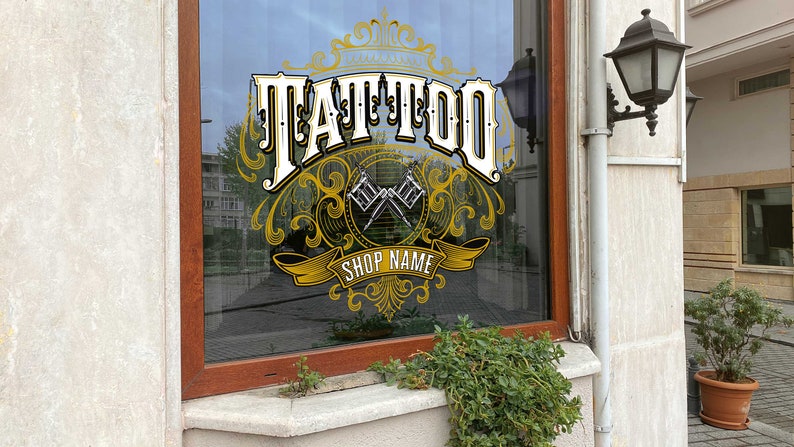 Tattoo Studio Storefront Decal, Tattoo Shop Custom Decal, Window ...