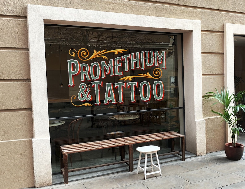 Tattoo Studio Storefront Decal, Tattoo Shop Custom Decal, Window ...