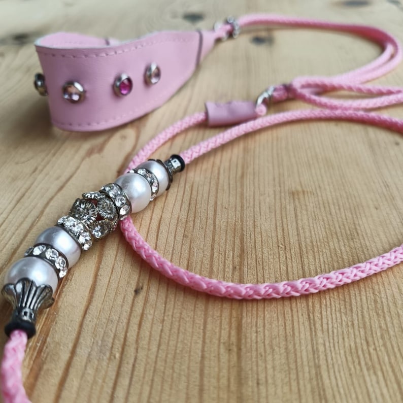Pink Dog Show Lead , Handmade Dog Show Leads, All-in-one Lead, Lead ...