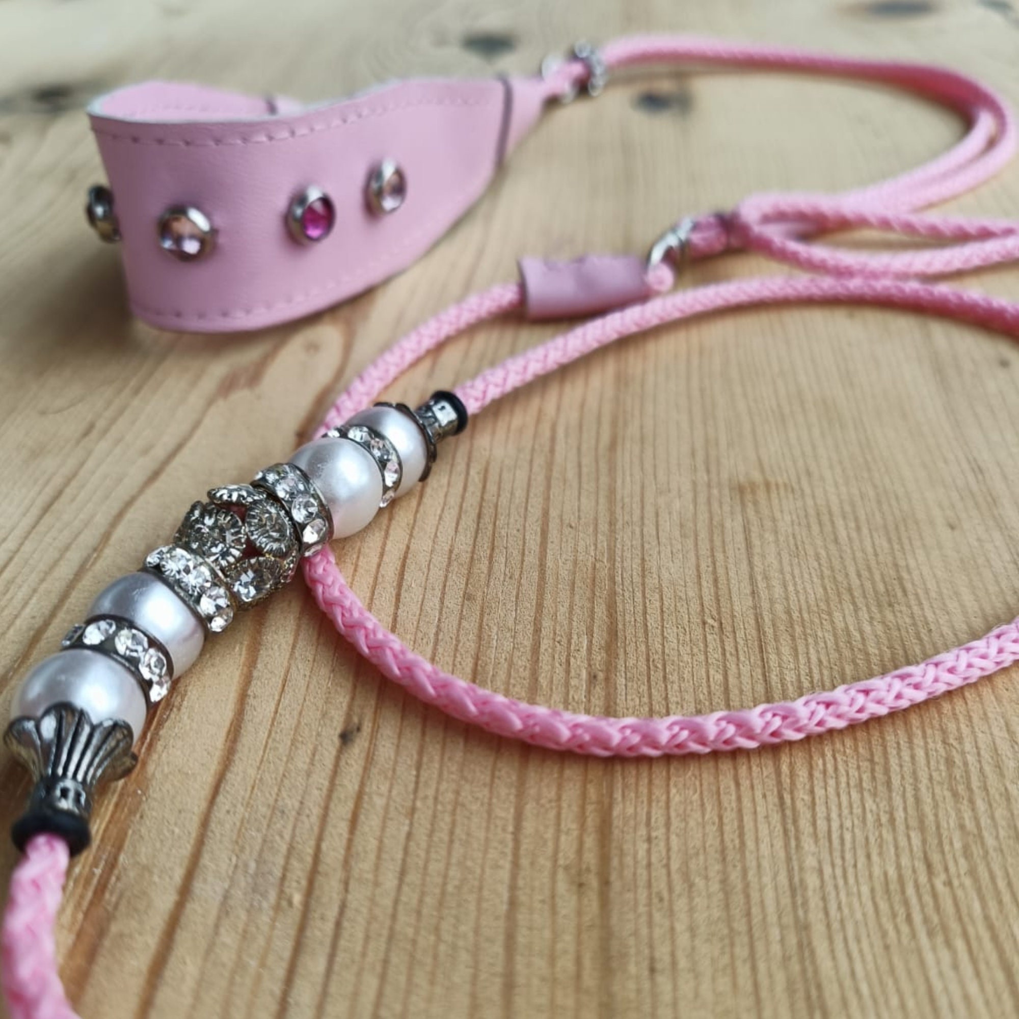 Pink Dog Show Lead , Handmade Dog Show Leads, All-in-one Lead, Lead ...