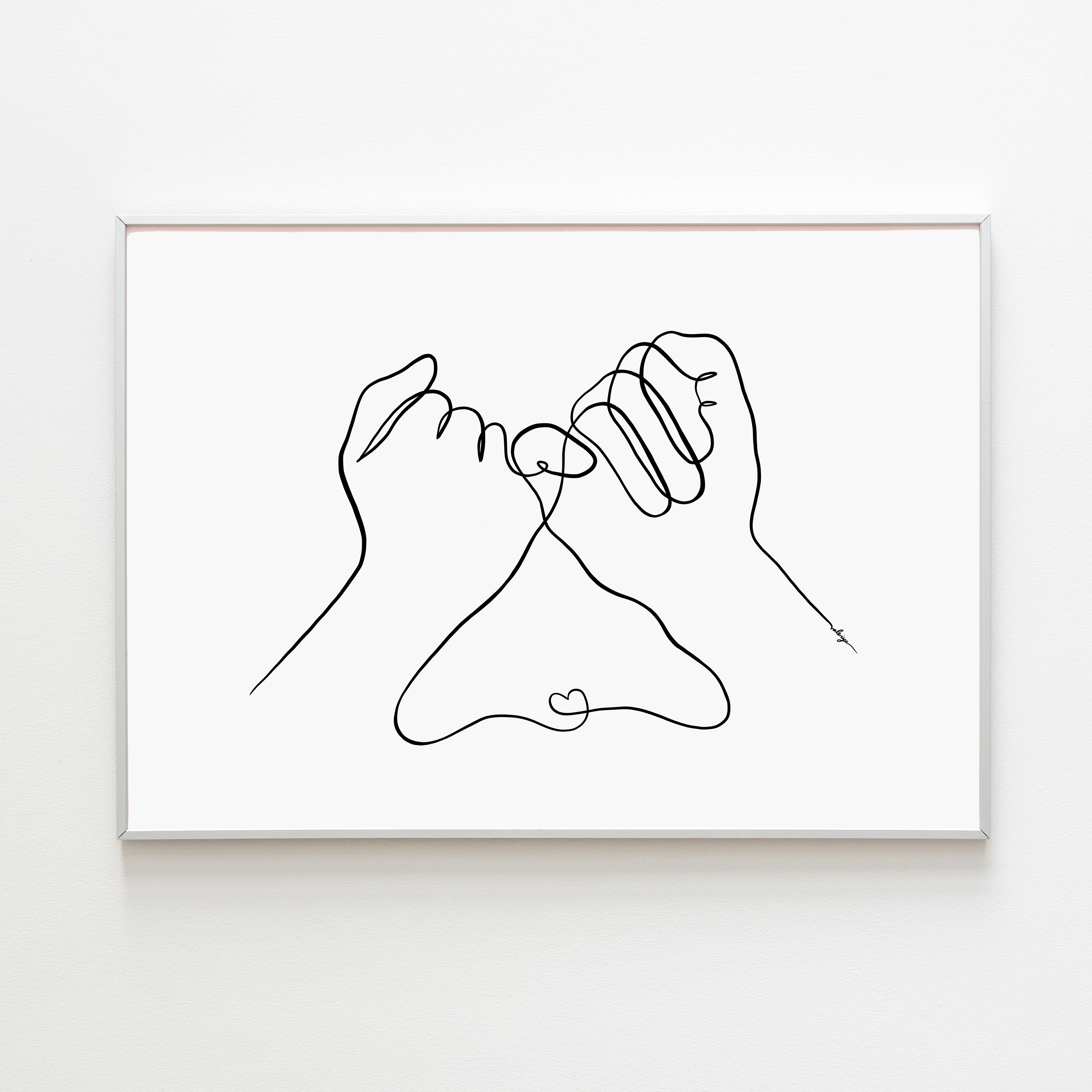 Pinky Promise Print Pinky Swear Line Art Relationship T Etsy