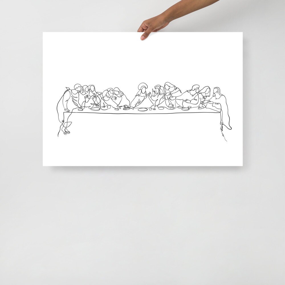 Last Supper Poster The Last Supper Wall Art Jesus Poster Etsy
