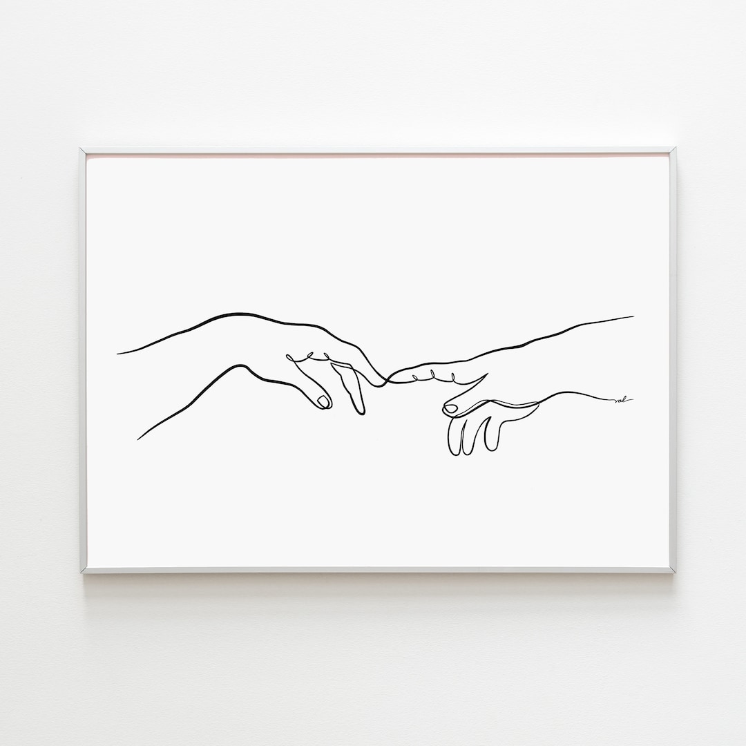 Creation of Adam Art Print, Michelangelo Poster, Reaching Hands One ...