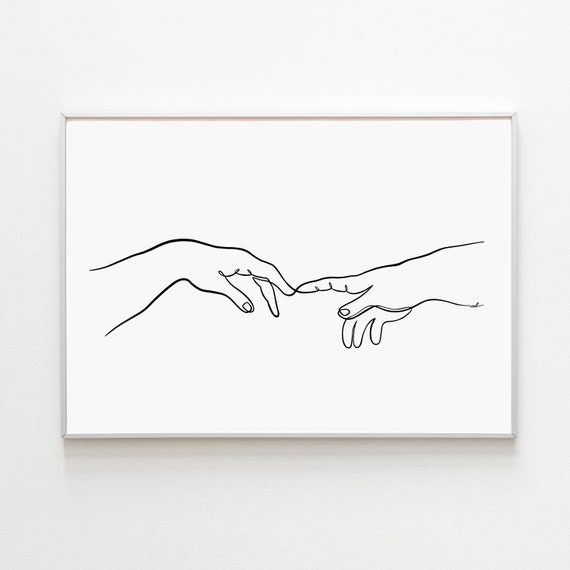 Michelangelo Drawing Of Lines Three Figures In Conversation' After A