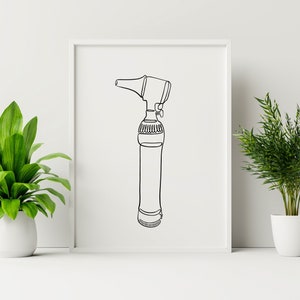 Otoscope Art Print, Audiology Wall Décor, Ear Doctors Office Decor, ENT ...