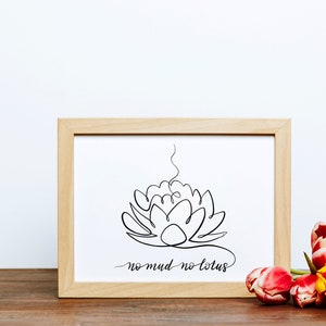 Lotus Flower Printable Wall Art Buddhist Art No Mud No Lotus Yoga ...