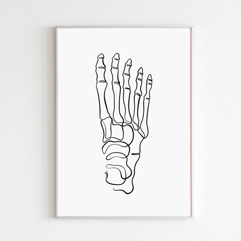 Foot Bone Anatomy Wall Art, Podiatry Print, Orthopedic Artwork ...