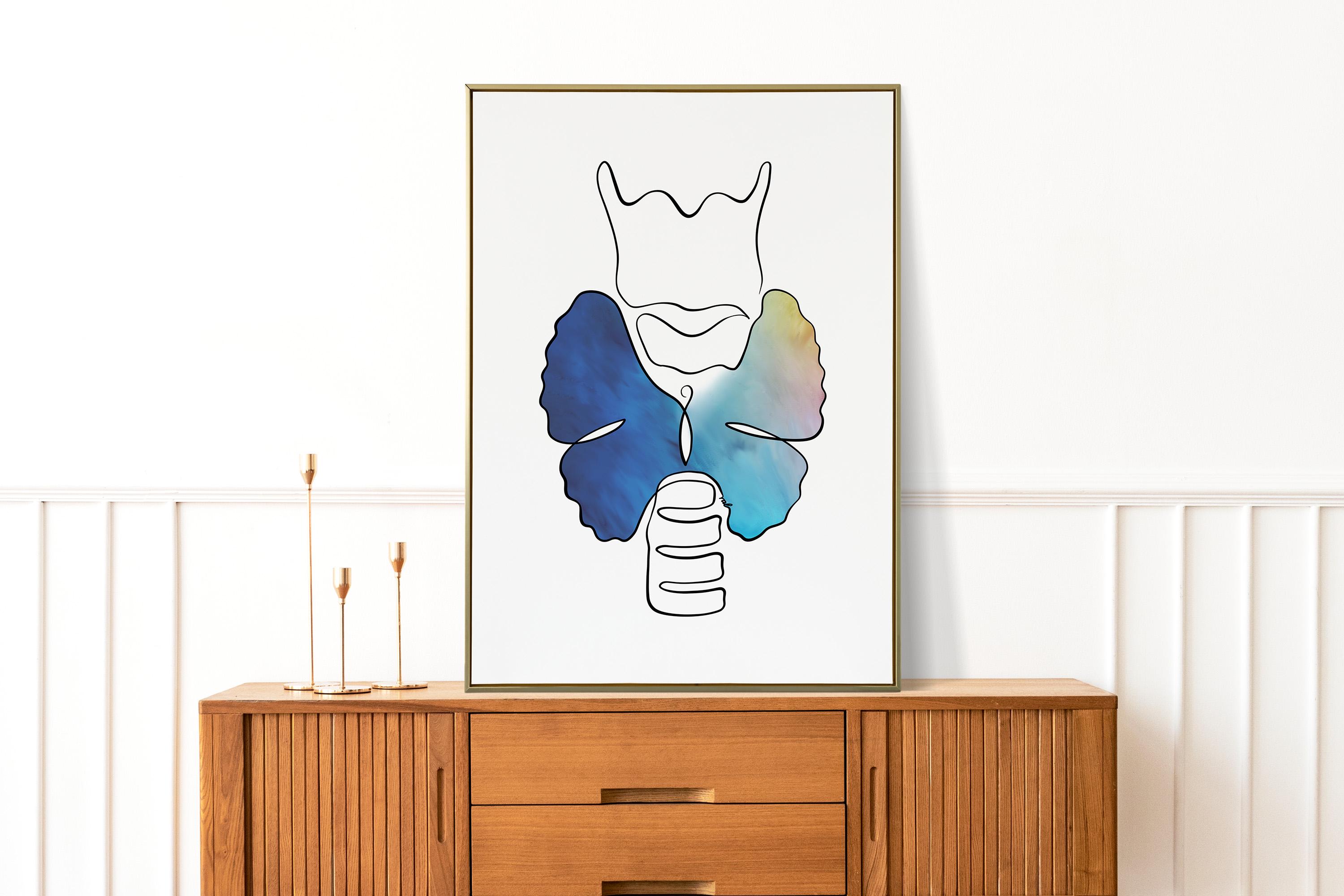 Thyroid Gland Butterfly Art Print, Abstract Human Anatomy Poster ...