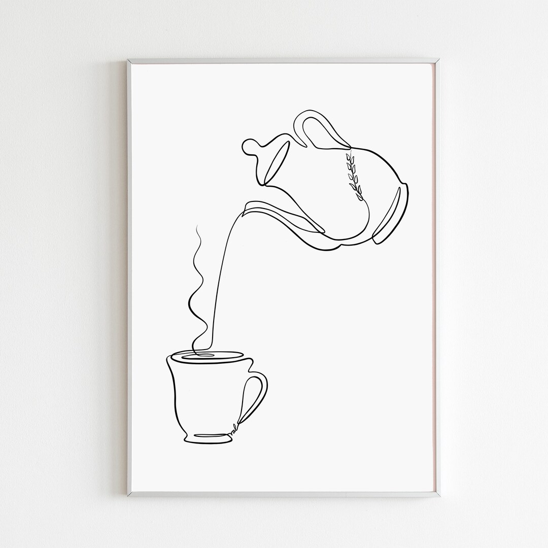 Teapot Art Print Tea Poster Tea Time Kitchen Wall Art Tea Lover Gift ...