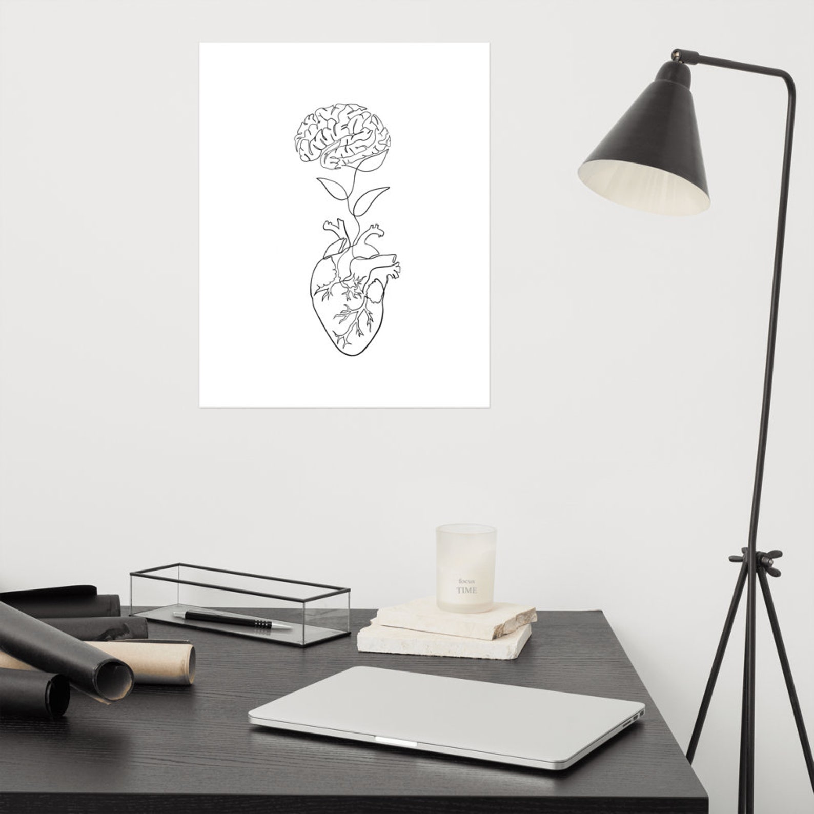 Heart and Brain Poster Abstract Brain Heart Art Human | Etsy