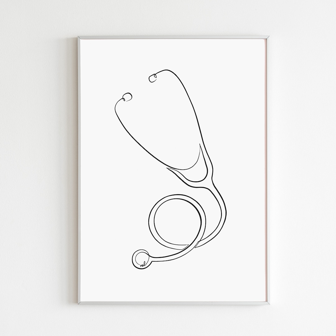Stethoscope Art Print Nurse Printable Wall Decor Medical - Etsy