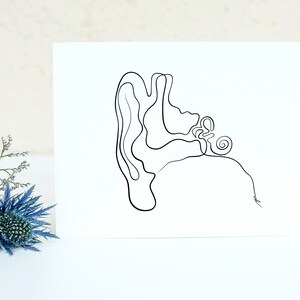 Ear Anatomy Art Print, Audiology Wall Art, Cochlea Art, Abstract Ear ...