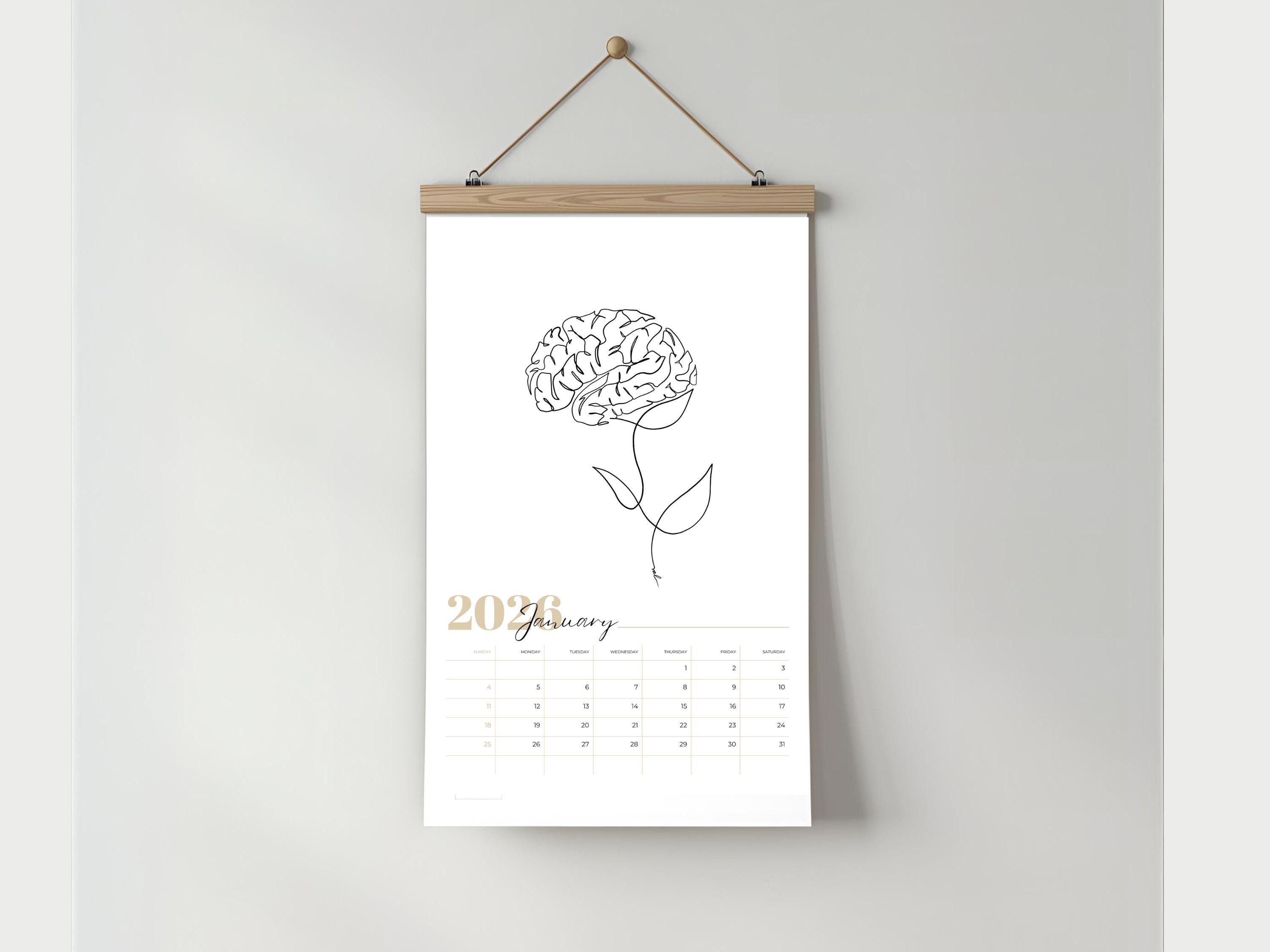 2026 Anatomy Wall Calendar, Printable Planner for Doctors, Biology ...