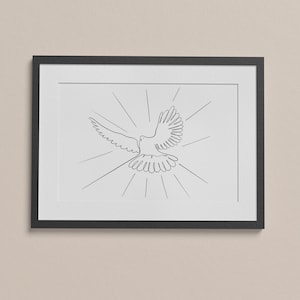 Holy Spirit Dove Art Print, the Holy Spirit Printable, Christian Line ...