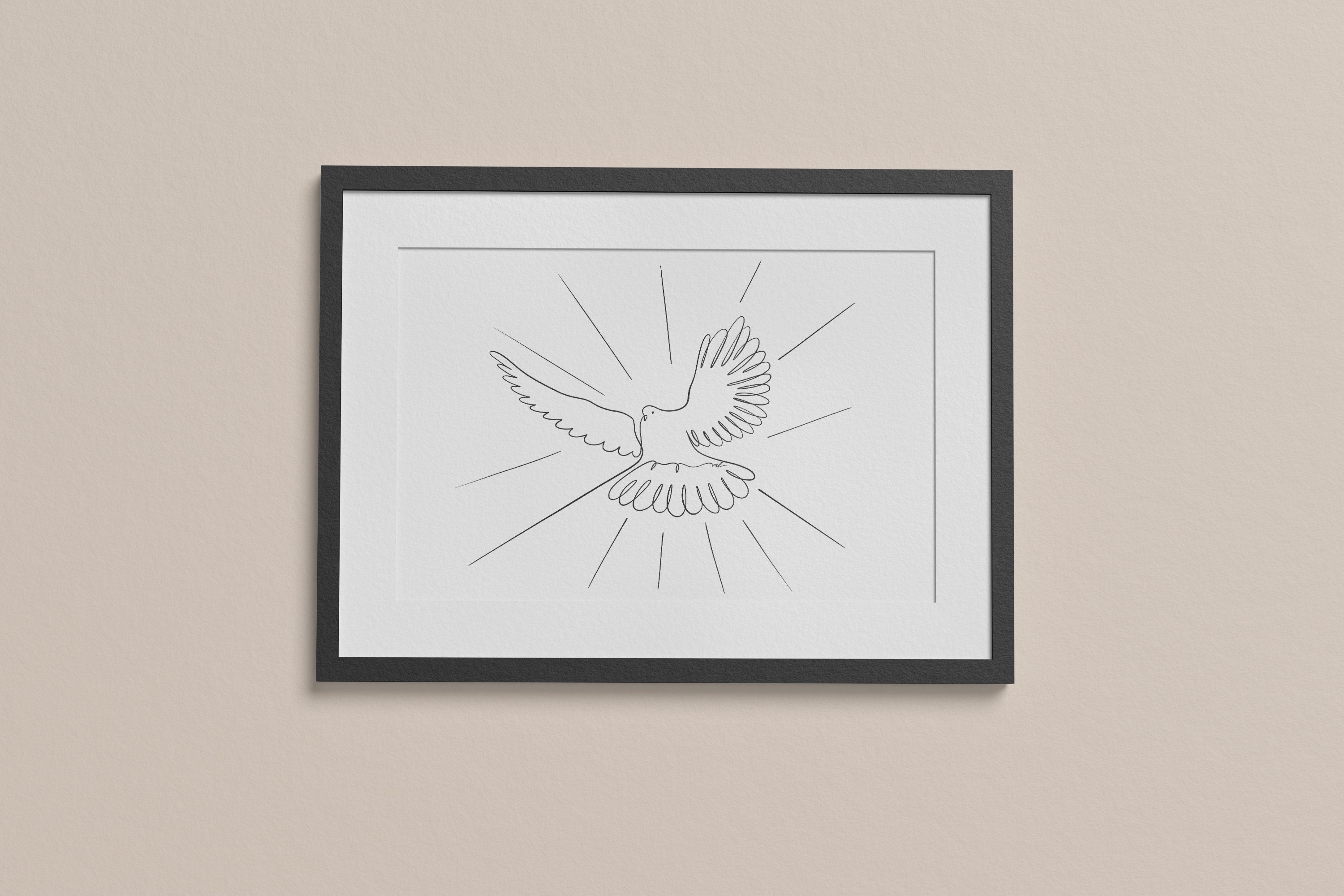Holy Spirit Dove Art Print, the Holy Spirit Printable, Christian Line ...