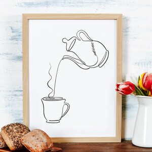 Teapot Art Print Tea Poster Tea Time Kitchen Wall Art Tea Lover Gift ...