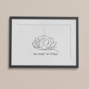 Lotus Flower Printable Wall Art Buddhist Art No Mud No Lotus Yoga ...