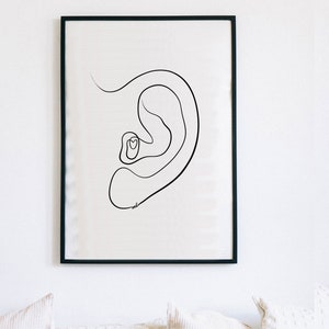 Hearing Aid Art Print Audiology Art in the Ear Implant Printable ...
