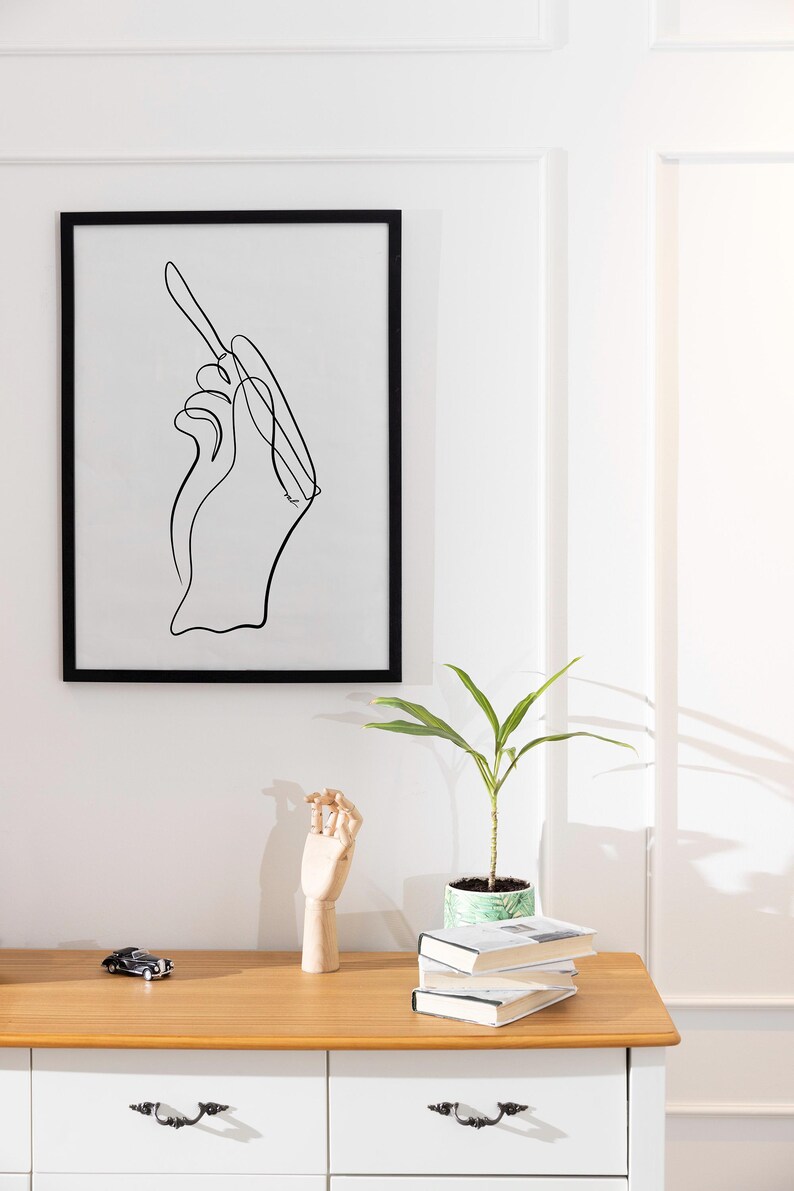 Hand Holding Scalpel Line Art Print, Minimalist Medical Poster ...