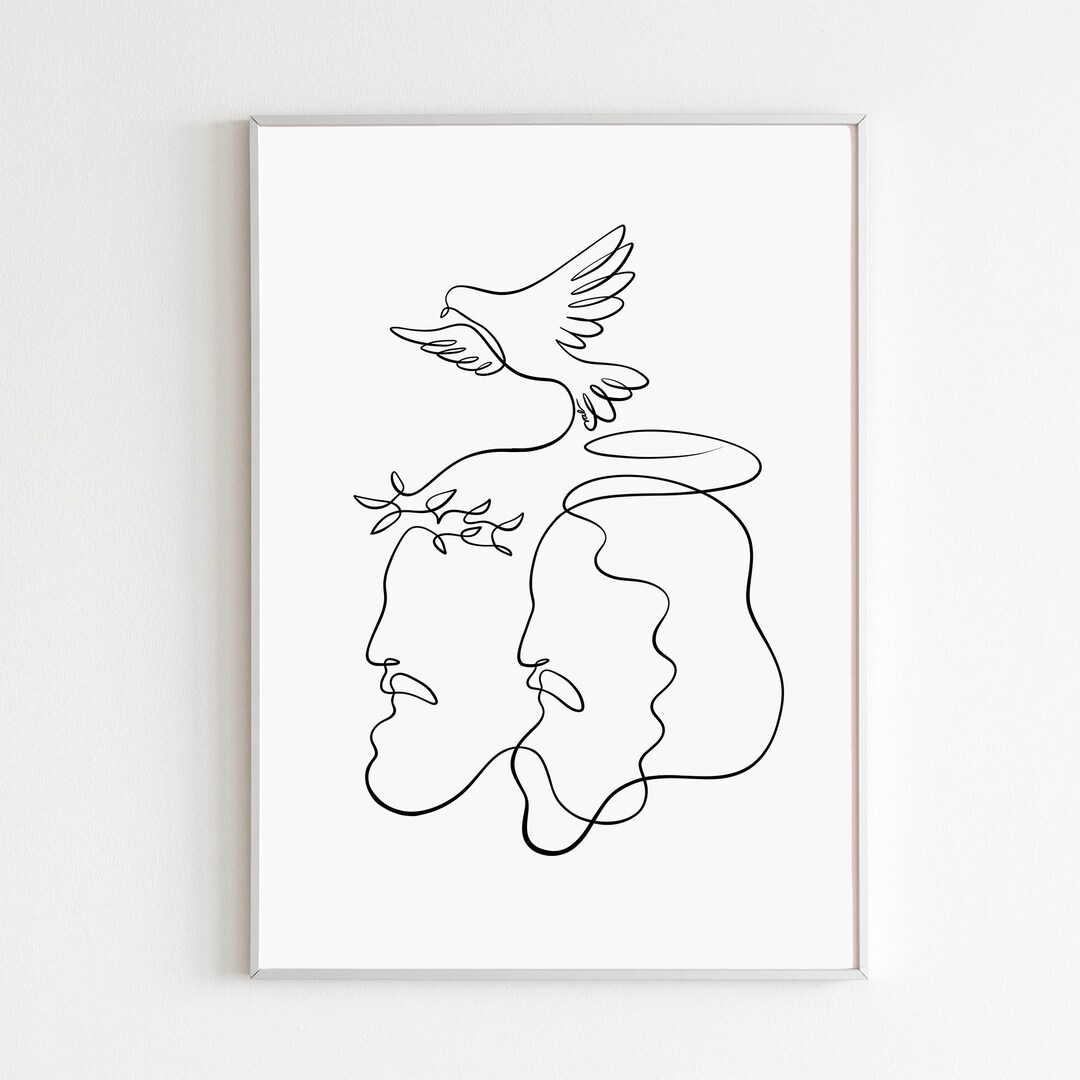 Holy Trinity Art Print, Father Son Spirit One Line Drawing, Printable ...