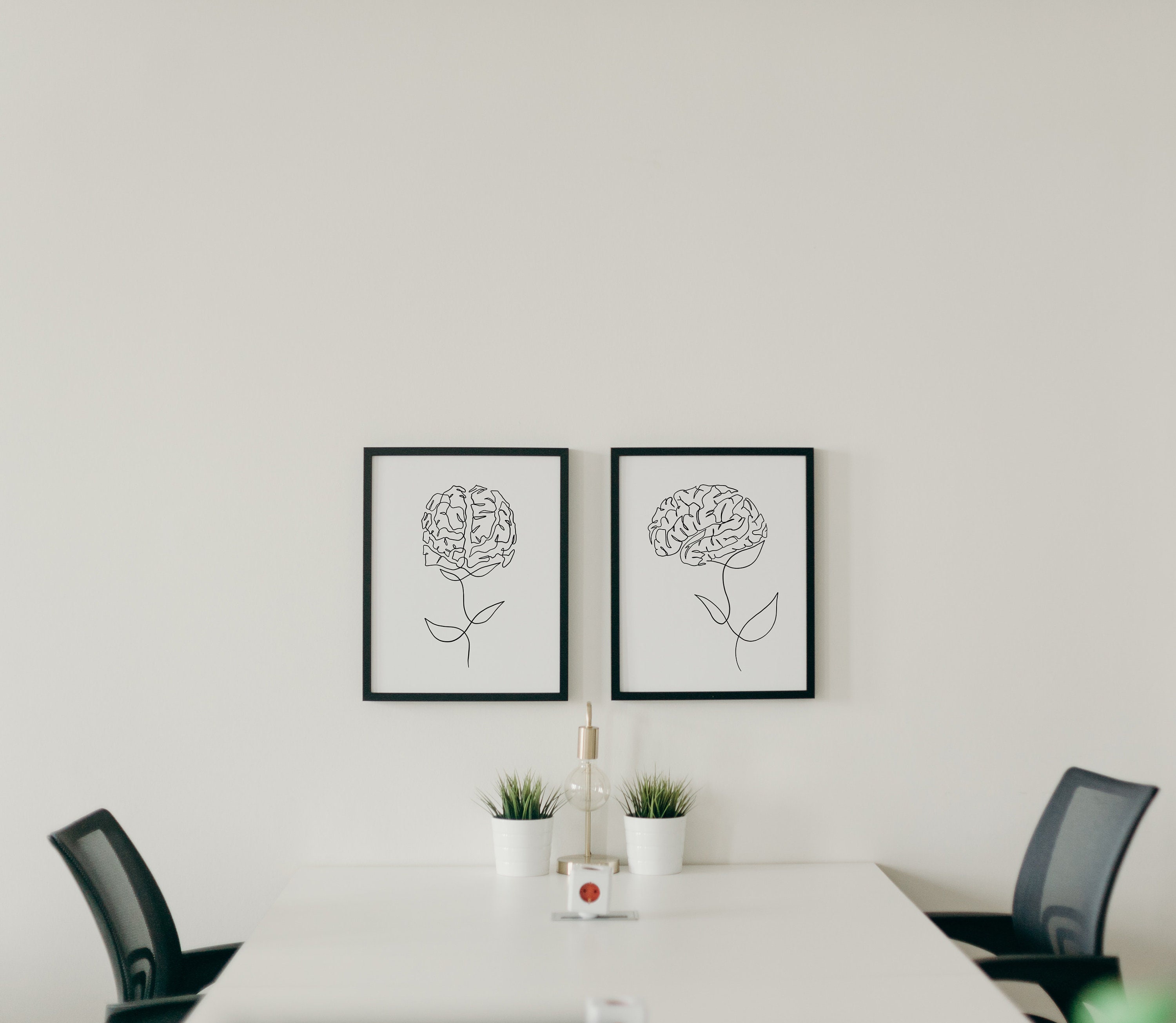 Brain Flower Anatomy Art, Medical Wall Decor Poster Set, Cerebrum ...