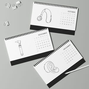 Audiology Calendar 2025 Desk Calendar, Human Ear Anatomy Art, Hearing ...