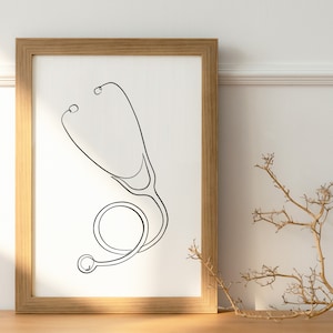 Stethoscope Art Print Nurse Printable Wall Decor Medical - Etsy