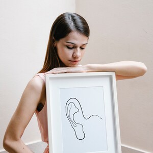 Human Ear Anatomy Art Print, Outer Ear Wall Art, Hearing Office Decor ...