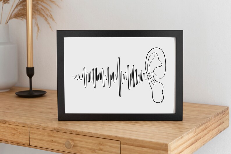 Audiology Poster Ear Sound Wave Art Audiowave Print Hearing Doctor ...