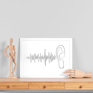 Soundwave Art Print, Audio Wave Print, Hearing Office Decor, Audiology ...