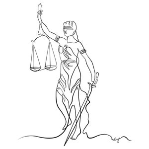 Lady Justice Print, Law Art, Printed Supreme, Themis Line Art, Lawyer ...