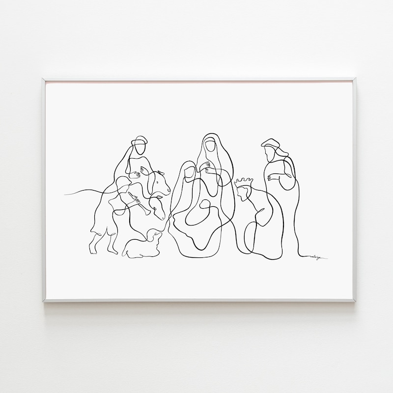 Nativity Line Art - Etsy