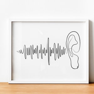 Soundwave Art Print, Audio Wave Print, Hearing Office Decor, Audiology ...