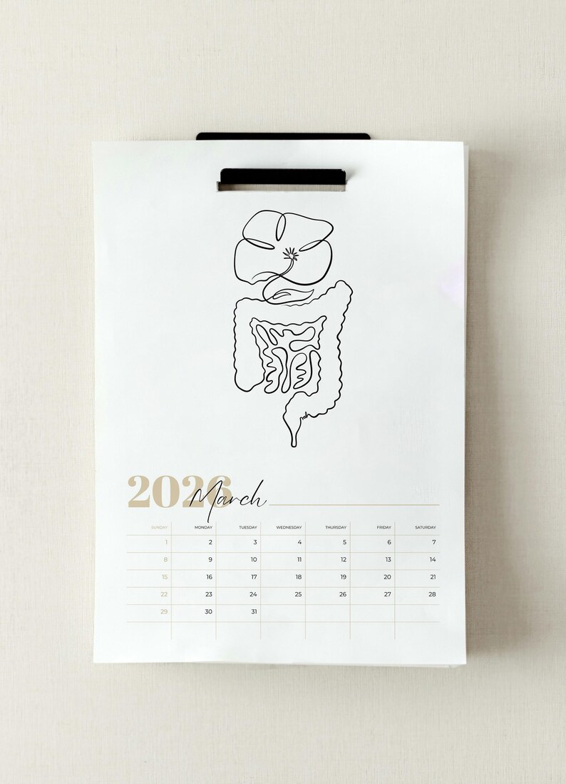 2026 Anatomy Wall Calendar, Printable Planner for Doctors, Biology ...