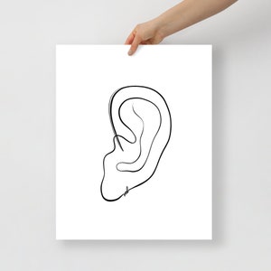 Ear Anatomy With Hearing Aid Art Set of 2 Audiology Posters Audiology ...