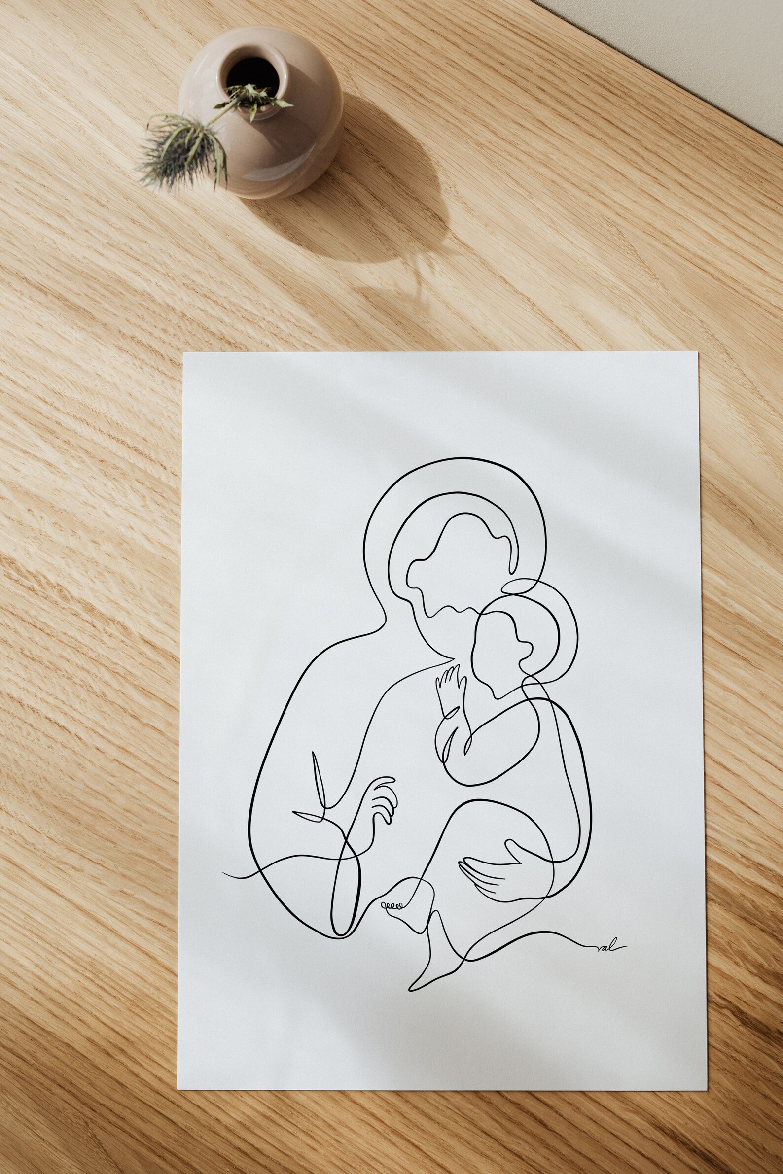 St Joseph Print, Saint Joseph, Catholic Artwork, St Joseph and Jesus ...