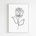 Rose Line Art Print, Rose Flower Art, Minimalist Single Line Art ...
