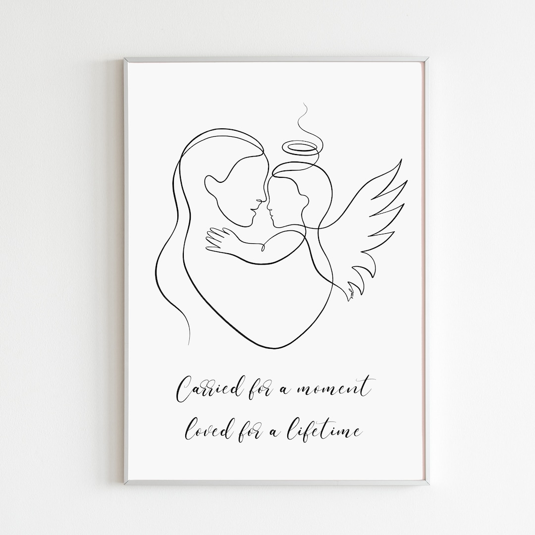 Miscarriage Memorial Wall Art Print, Angel Baby Remembrance Gift, One ...