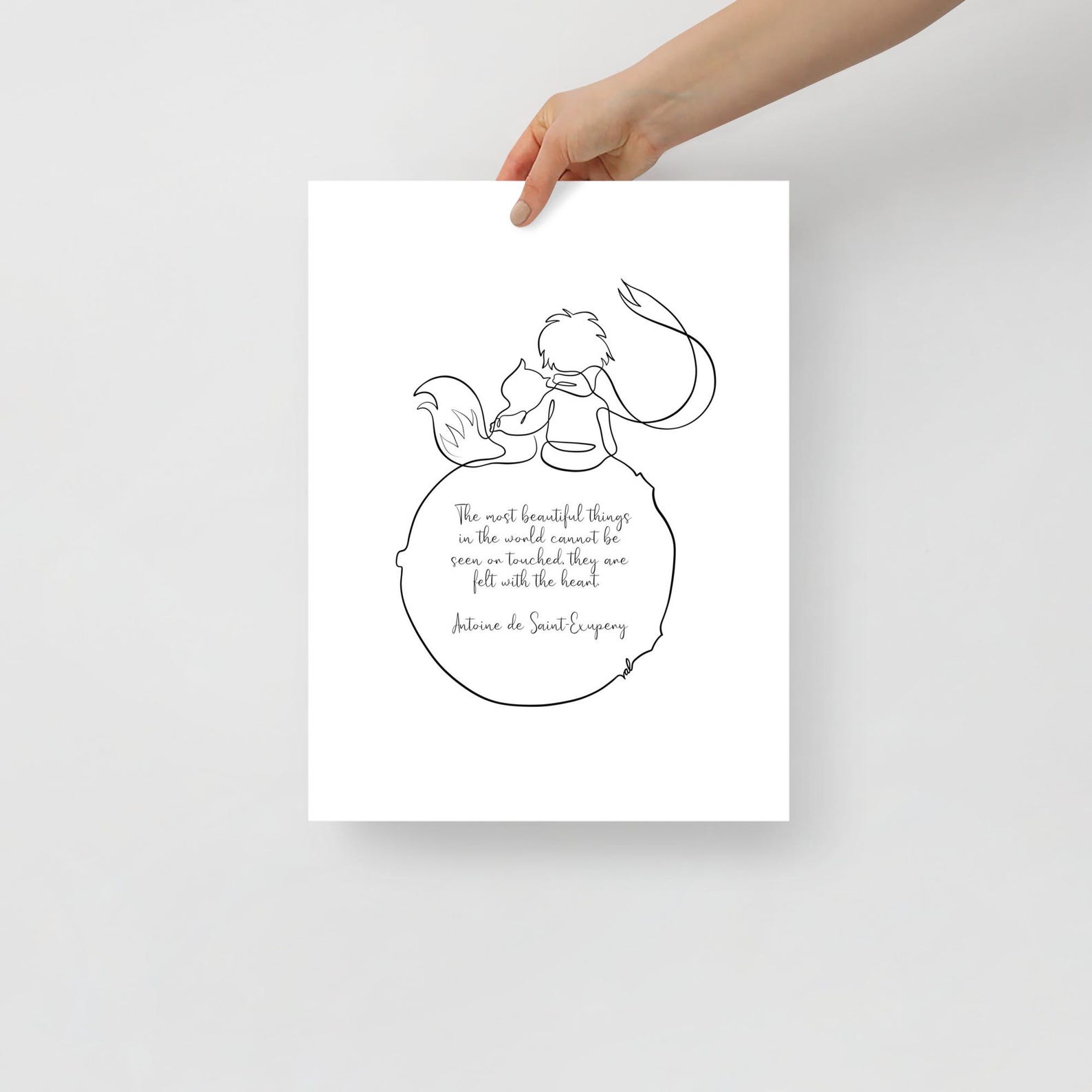 Little Prince Fox Quote Poster, Minimalist Literary Wall Art, One Line ...