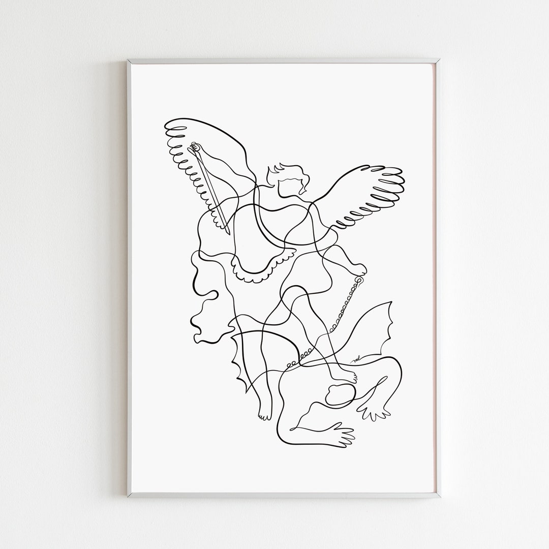 Archangel Michael Art Print, St Michael Wall Art, Saint Michael Modern ...